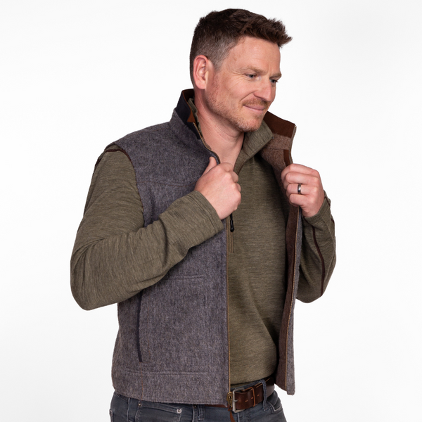 Men's All-Seasons Reversible Alpaca Vest - Alpacas of Montana