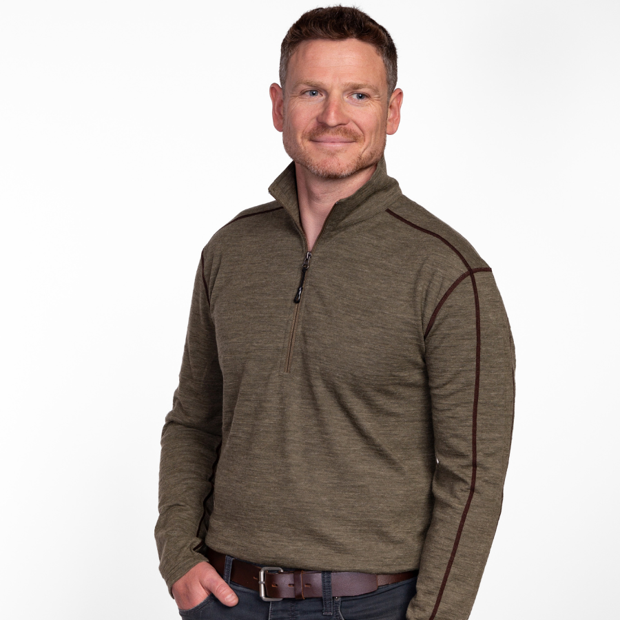 Men's Alpaca Base Layer Quarter Zip - Alpacas of Montana