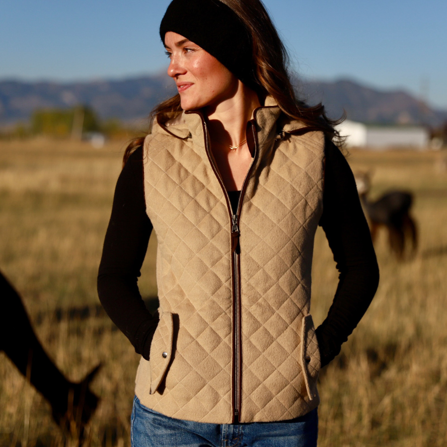 Women's Alpaca Vest - Stylish, Fitted Lined, Removable Hood - Alpacas ...